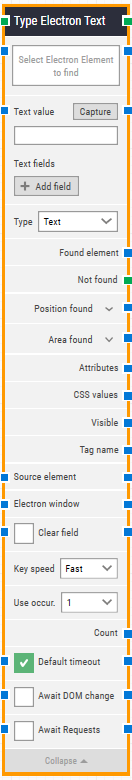 Type Electron Text | Electron Building Blocks | Leapwork Documentation